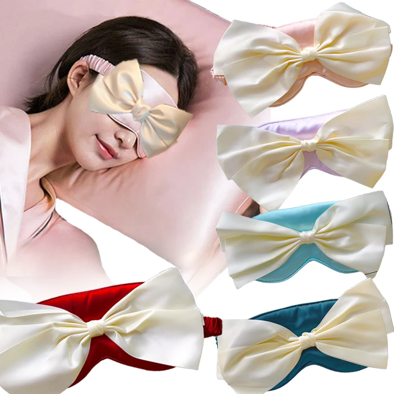Bowknot-Sleeping-Eye-Mask-Women-Imitated-Silk-Soft-Block-Out-Light ...
