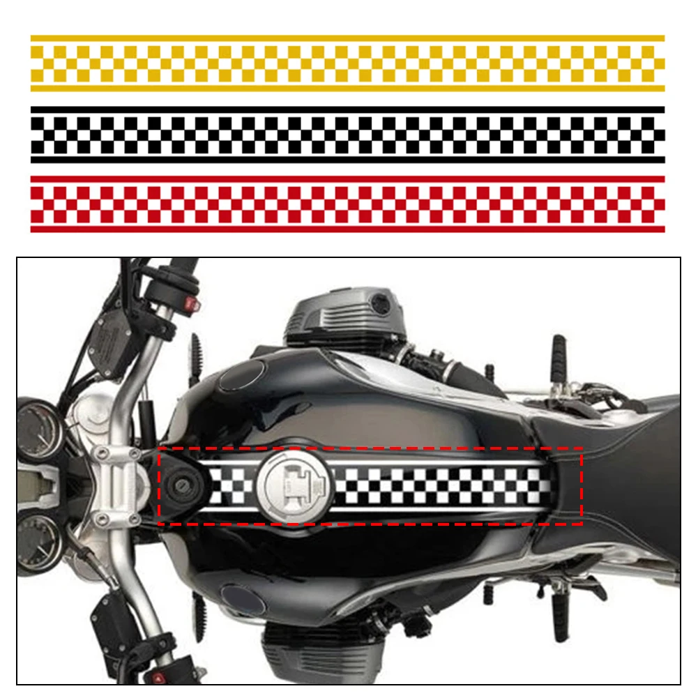 For-36-Motorcycle-Checkered-Racing-Stripes-Decals-Stickers-Cafe-Racer ...