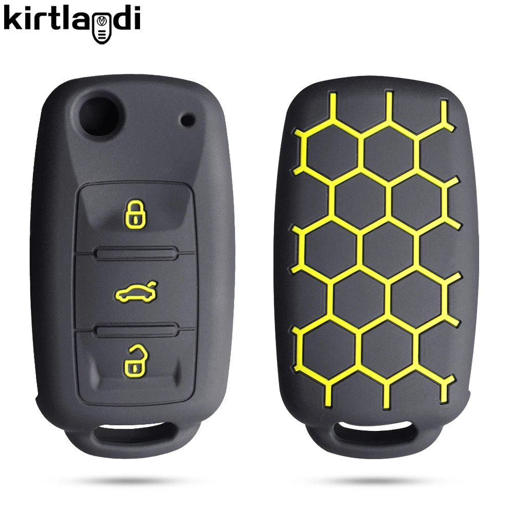 Silicone-Car-Key-Case-Key-Cover-For-VW-UP-Polo-Golf-6-Passat-B5-Touran ...