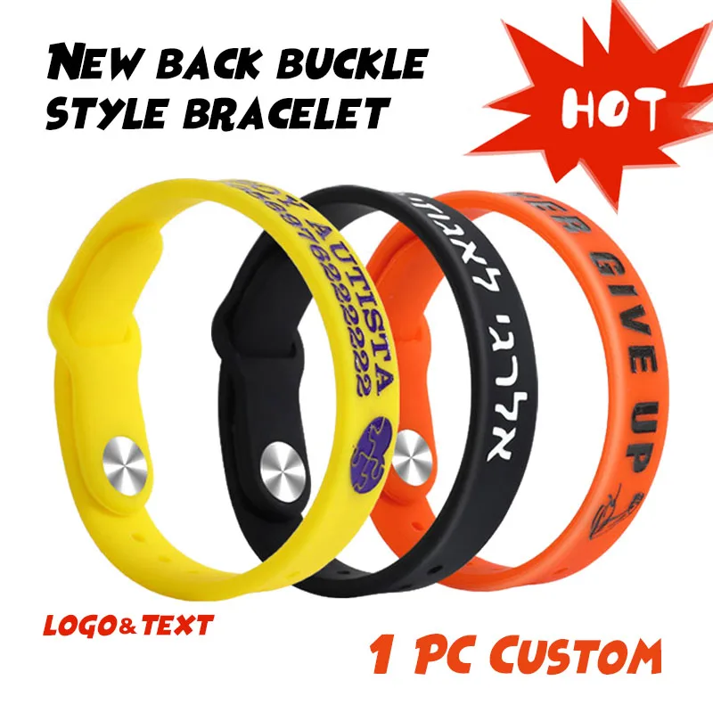 1PCS New back buckle style Custom Bracelets Engraved ID SOS ...