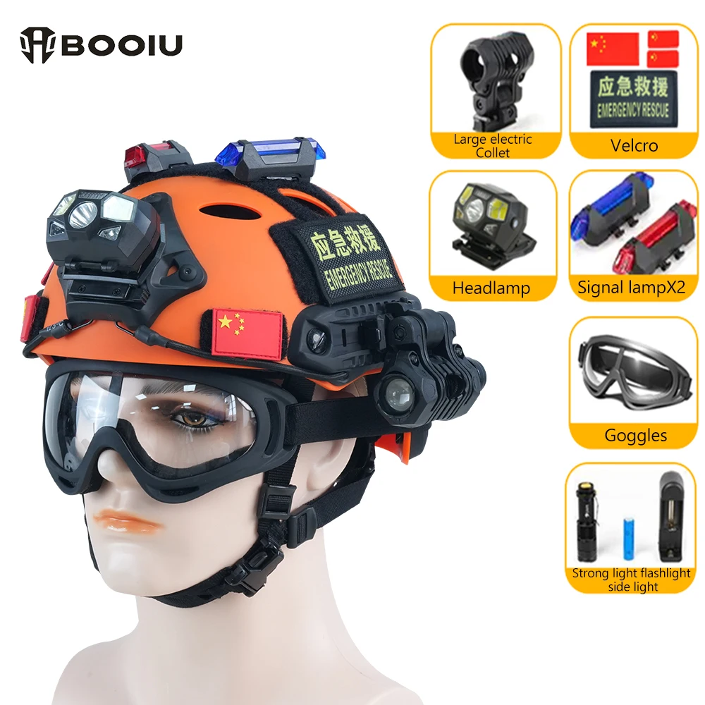 BOOIU Tactical PJ Helmet Rescue Helmet Adjustable Knob Multifunctional ...