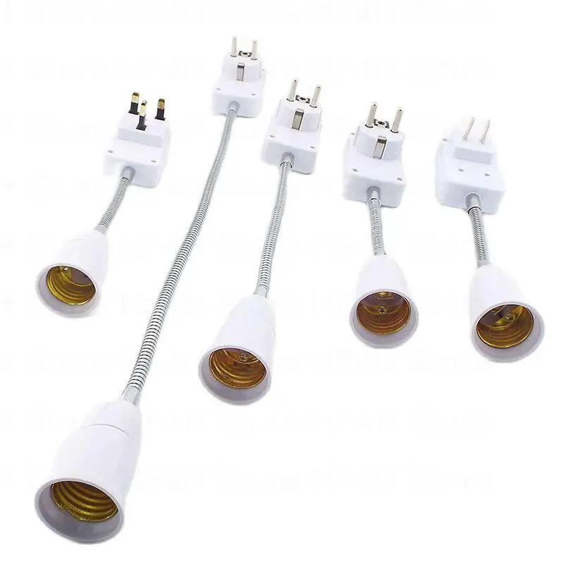 EU/UK Plug Flexible Extend E27 Light Lamp Bulb Extension Converter ...