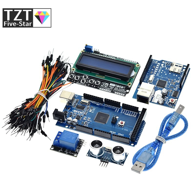 Mega-2560-r3-for-arduino-kit-HC-SR04-breadboard-cable-relay-module ...