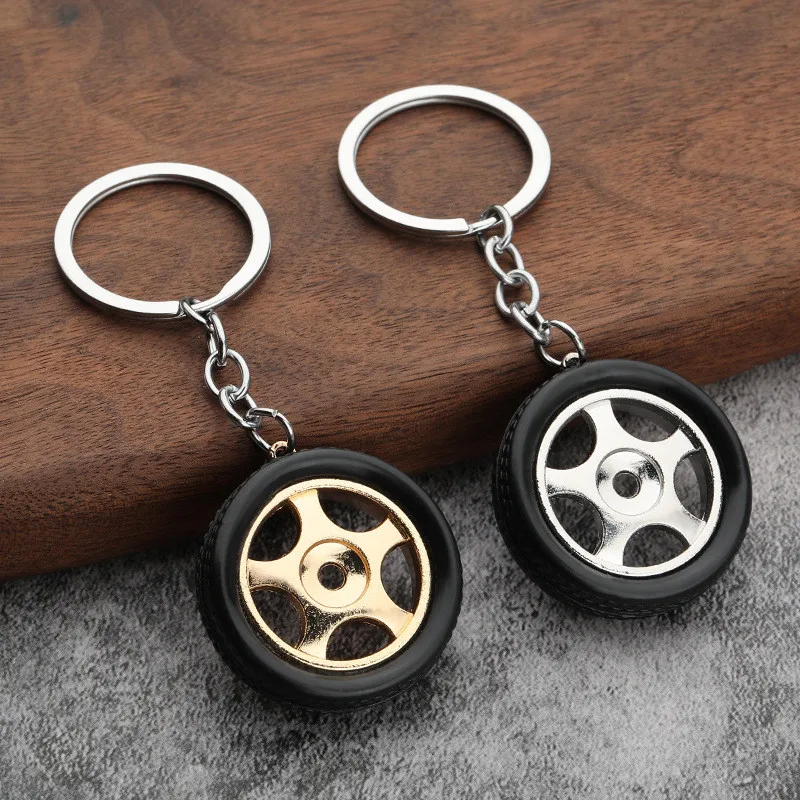 1Pc Simple Creative Gift Car Alloy Keychain Pendant with Red Brake disc ...