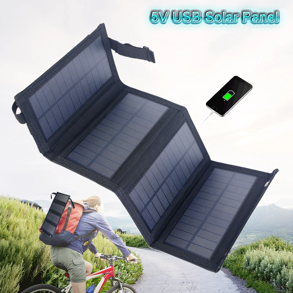 20W-Foldable-Solar-Panel-Kit-USB-5V-Tourism-Pannel-Power-Bank-Cells ...