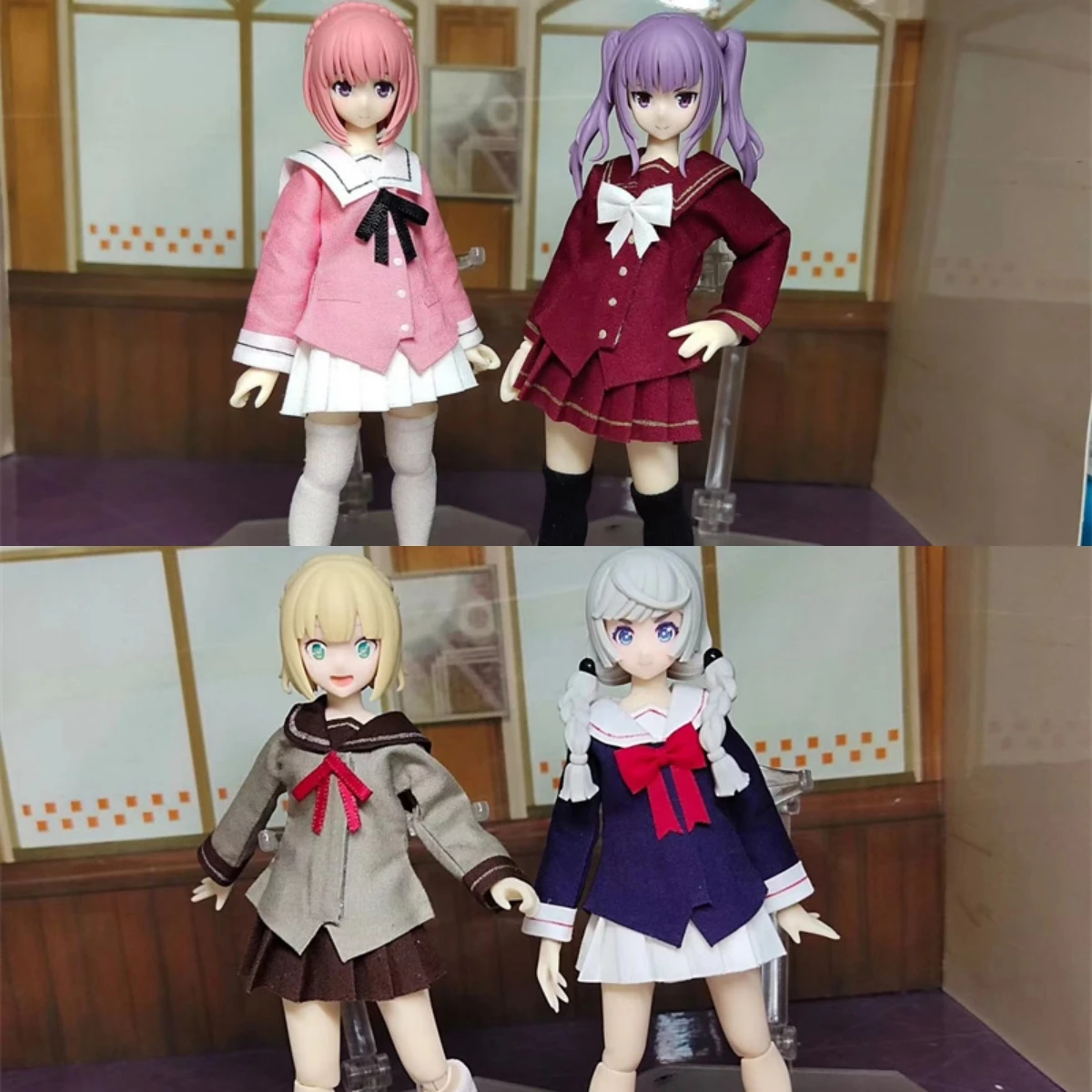 1-12-Scale-Sweet-Cute-Japanese-Student-JK-Uniform-Set-with-Bow-Fit ...