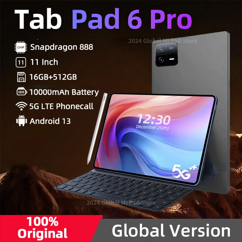 Tablet-Pad-6-Pro-Original-Vers-o-Global-HD-4K-Android-13-Snapdragon-888 ...