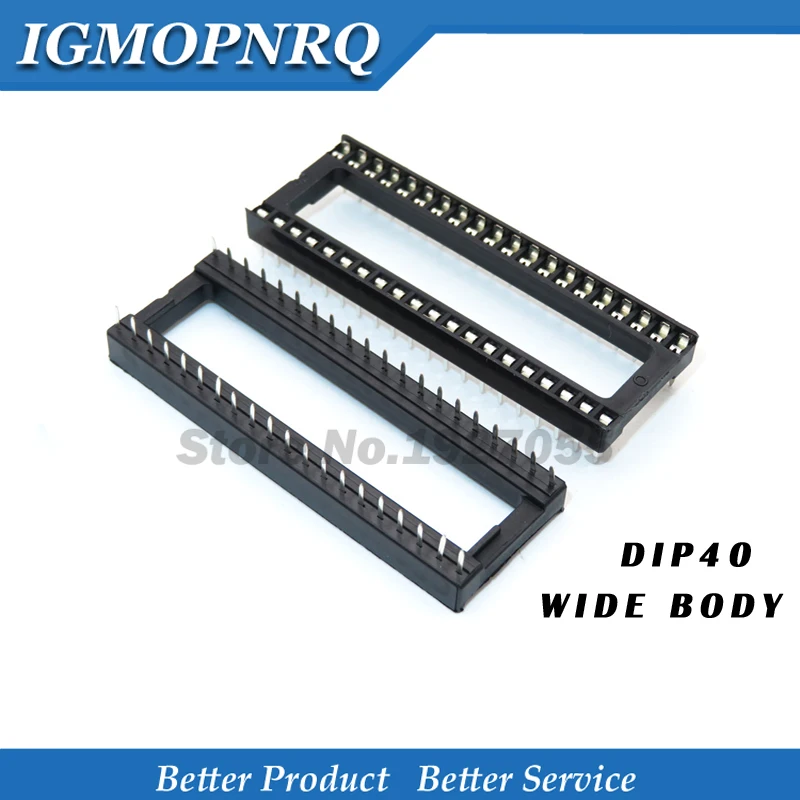10pcs DIP-40 40pin wide body socket DIP40 IC socket adapter welding ...