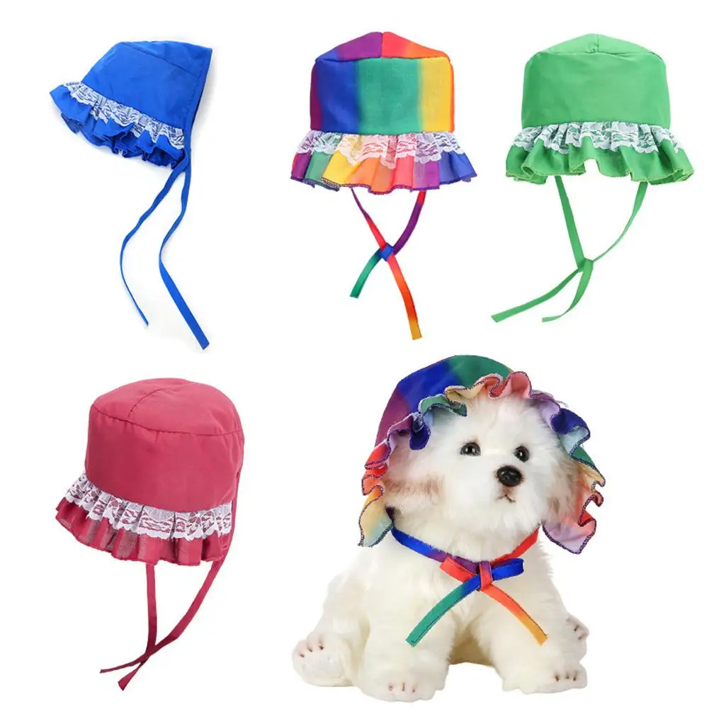 Dog-Hat-Cute-Lace-Headgear-Sun-Visor-Fashion-Summer-Uv-Protection-Hat ...