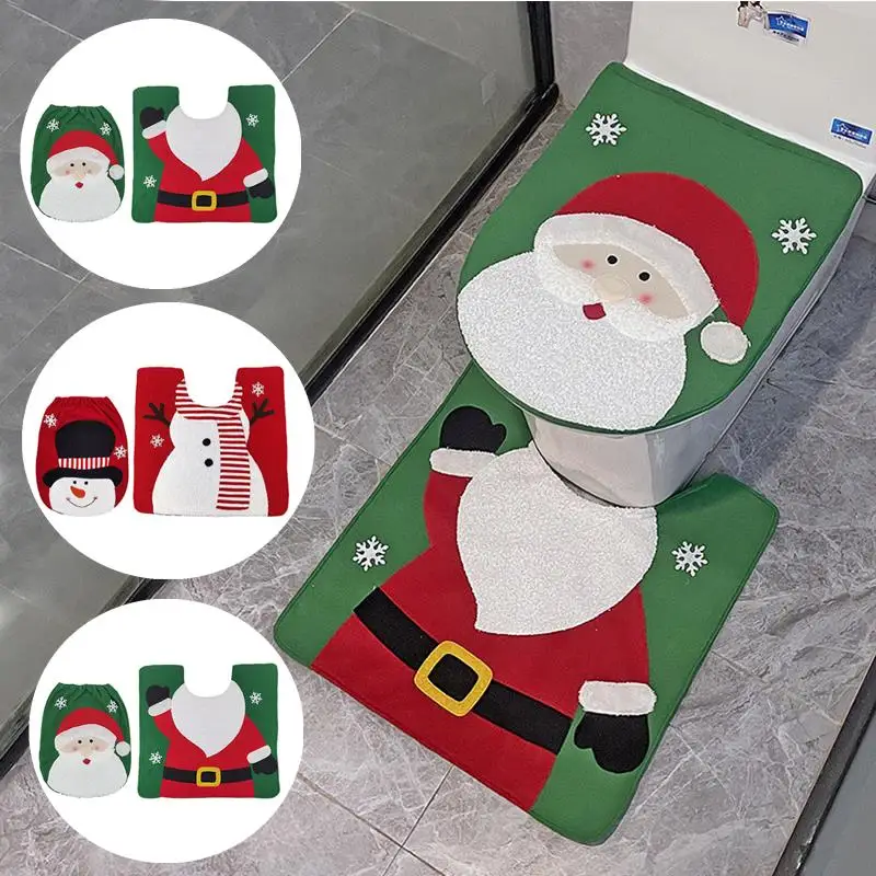 Cute-Christmas-Toilet-Seat-Covers-Creative-Santa-Claus-Bathroom-Mat ...