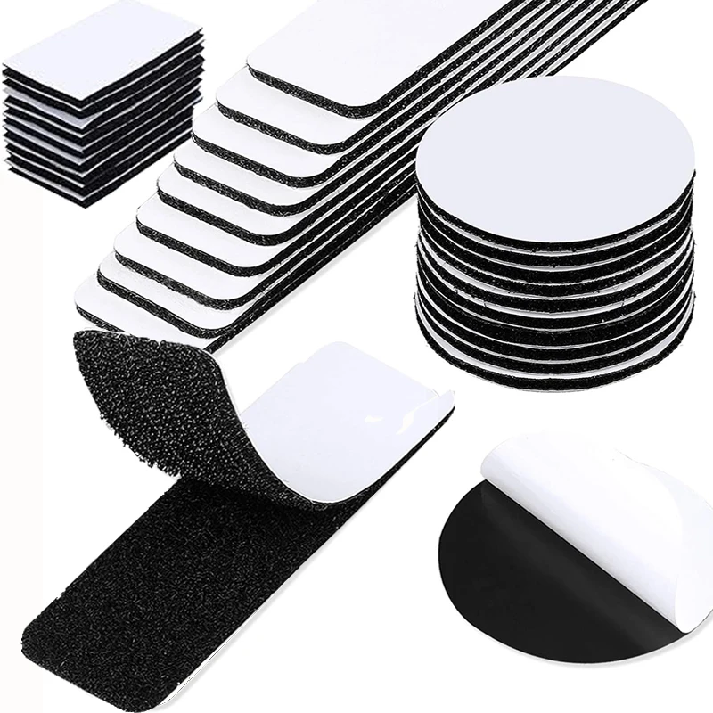 10Pcs Strong Self-Adhesive Fastener Tape Hook and Loop Double-Sided ...