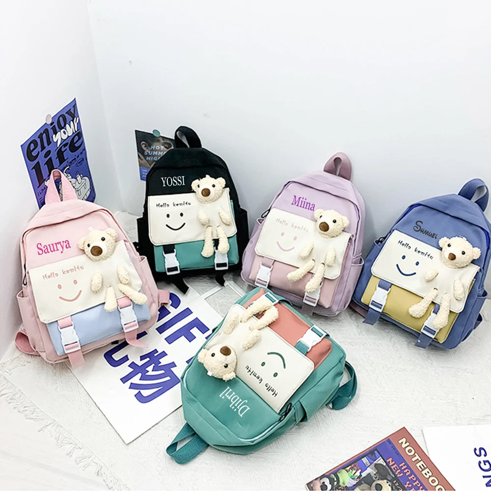New-Children-s-Kindergarten-School-Bag-Custom-Name-Cute-Little-Bear ...
