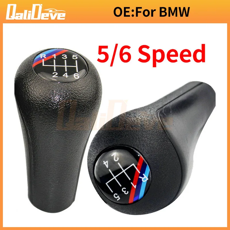 Manual-Black-Leather-5-6-Speed-Gear-Shift-Knob-Head-For-BMW-E46-3 ...