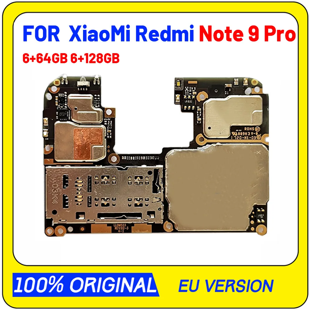 For-Xiaomi-Redmi-Note-9-Pro-Motherboard-Original-128GB-256GB-For-Hongmi ...
