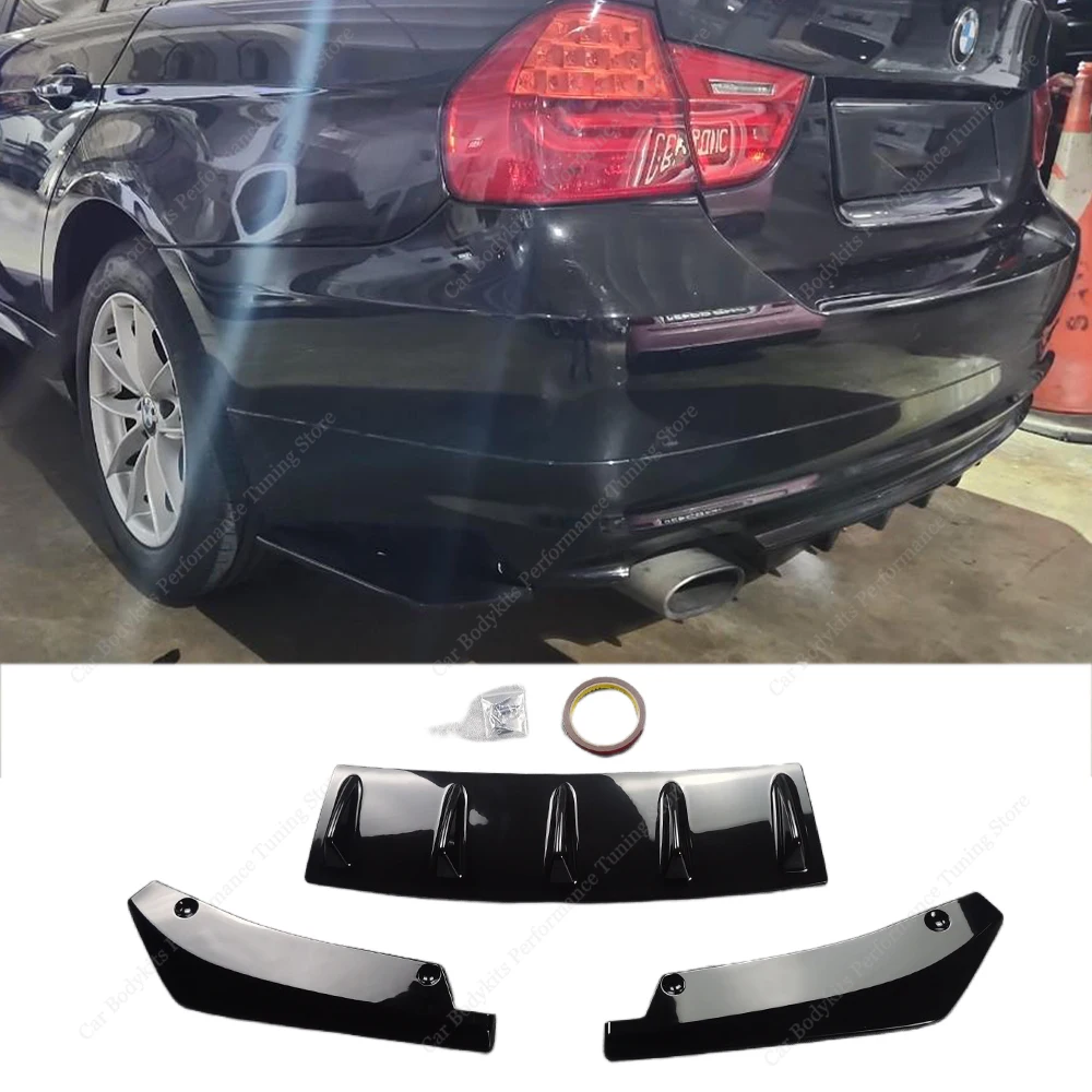 For-Bmw-E90-E91-Rear-Bumper-Diffuser-Side-Splitter-318i-320i-320d-330xi ...