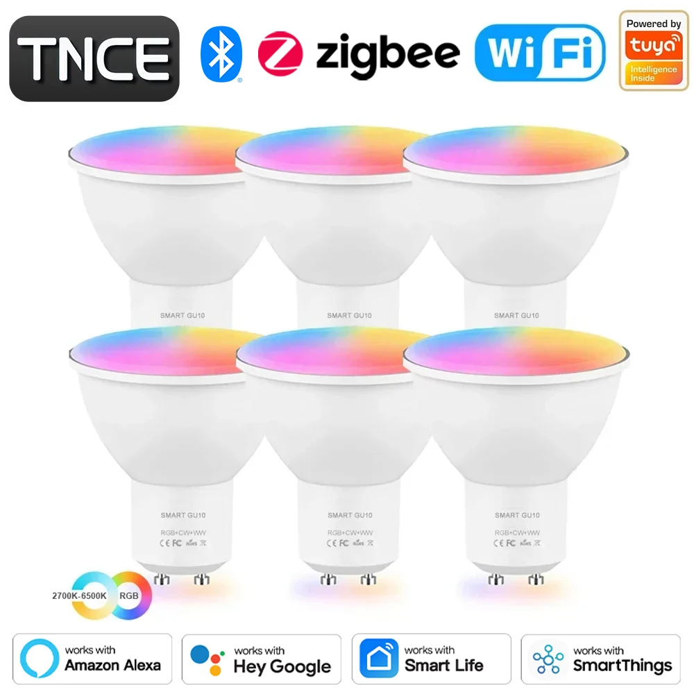 TNCE-Tuya-GU10-LED-Bulbs-WIFI-Zigbee-Bluetooth-RGB-C-W-White-Dimmable ...