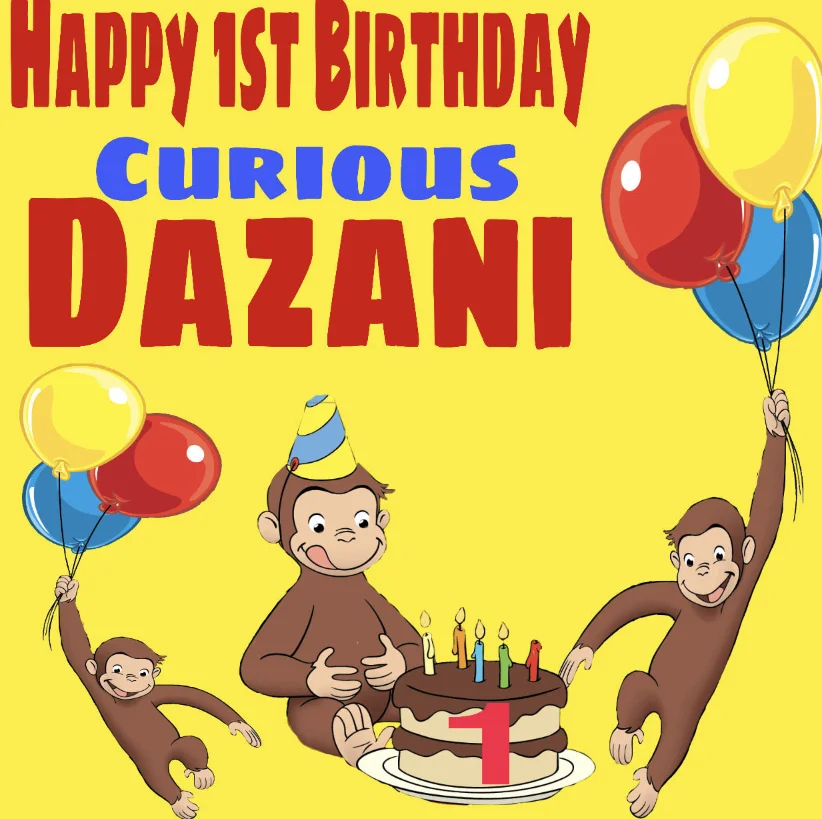 Curious George Birthday Card