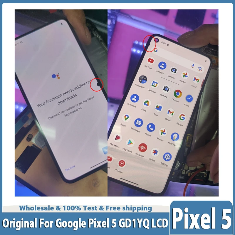 6.0" Defective original LCD For Google Pixel 5 LCD Display Touch Screen ...