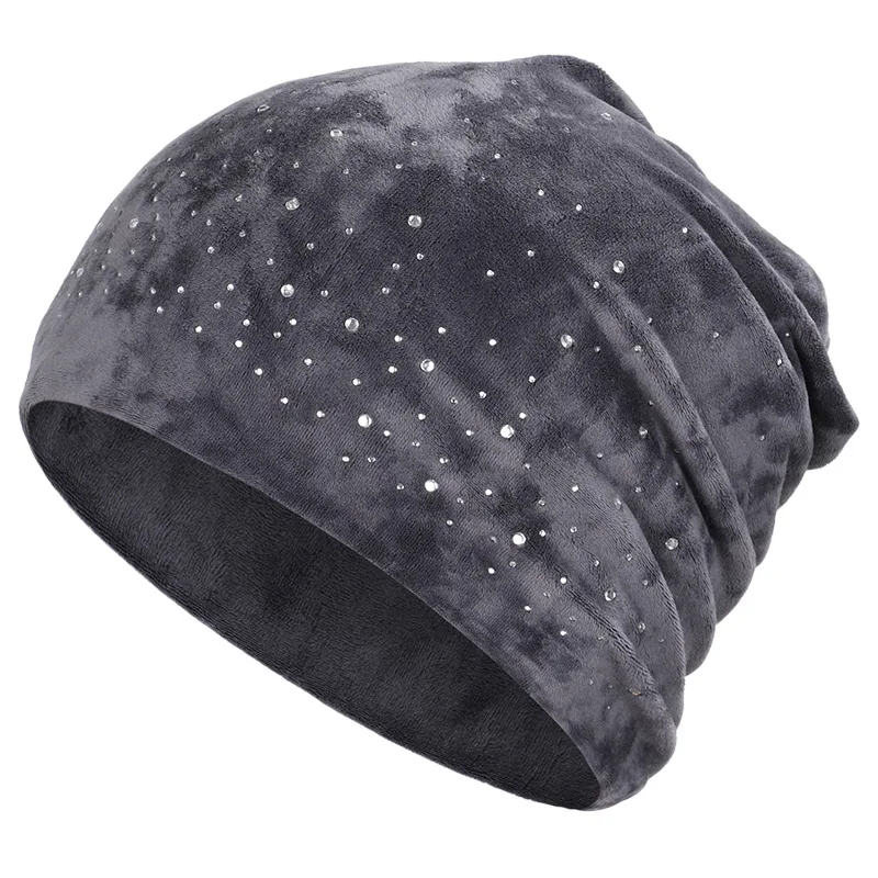 New-Fashion-Ladies-Shiny-Rhinestone-Beanie-Autumn-Winter-Female-Casual ...