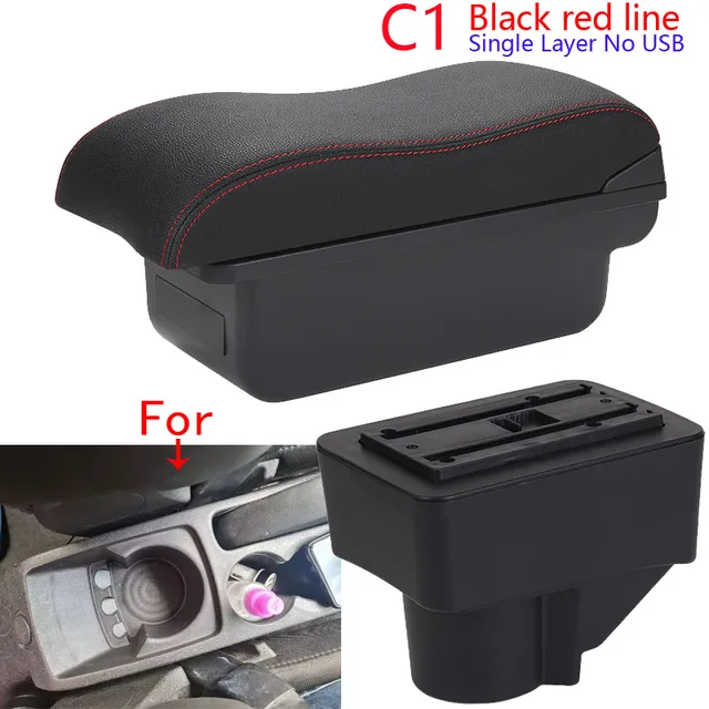 For Ford Fiesta Armrest box For Ford Fiesta MK7 Car Armrest 2009-2017 ...