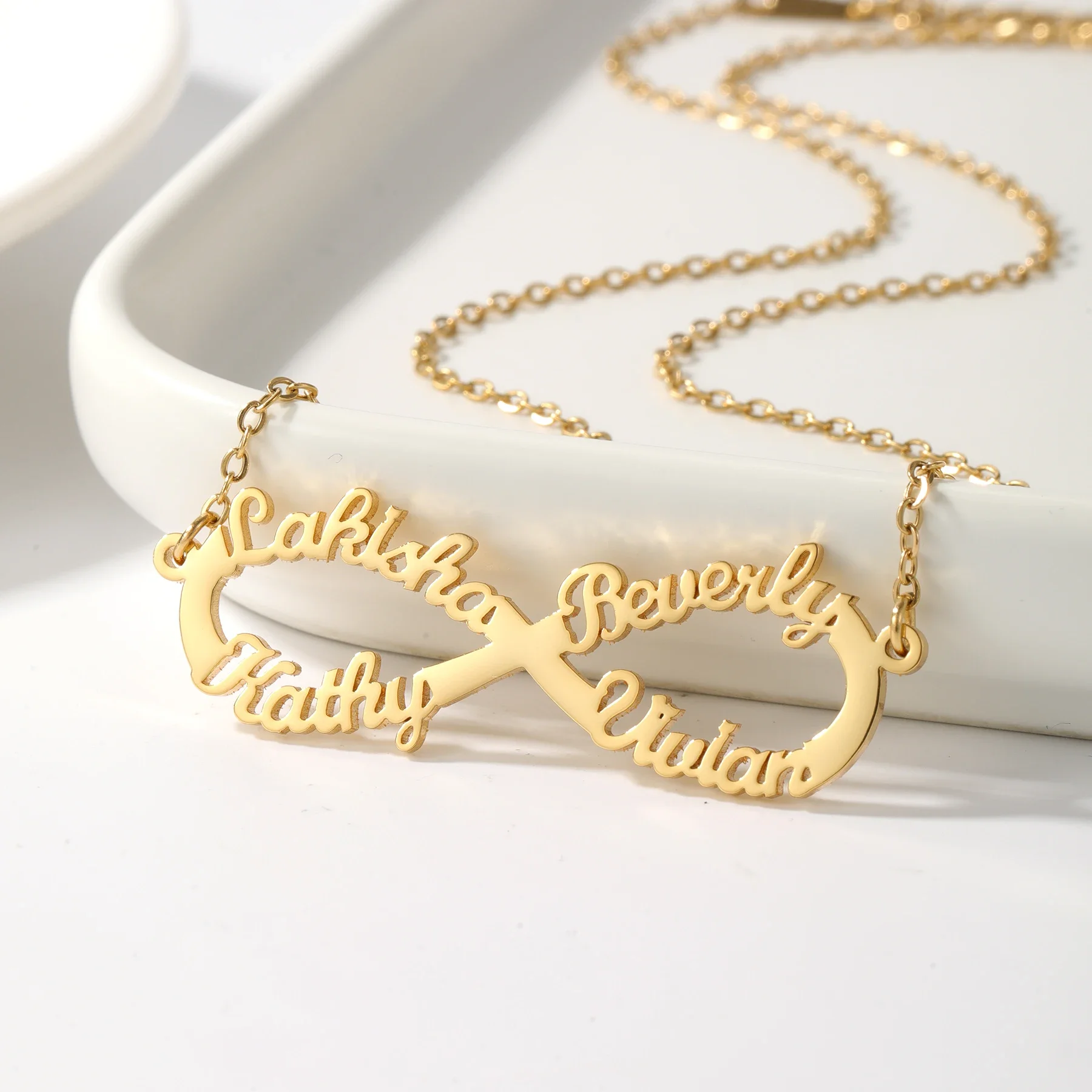 Personalized Infinity Name Necklace 18K gold plated Stainless Steel ...