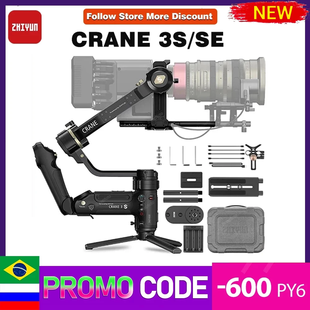 ZHIYUN-Crane-3S-3-Axis-Camera-Gimbal-Handheld-Stabilizer-Support-6-5KG ...