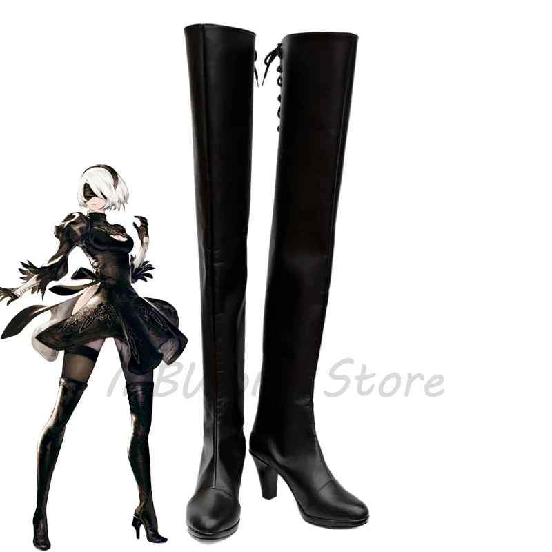 NieR-Automata-YoRHa-No-2-Type-B-2B-NieR-Cosplay-Shoes-Boots-Game-Role ...
