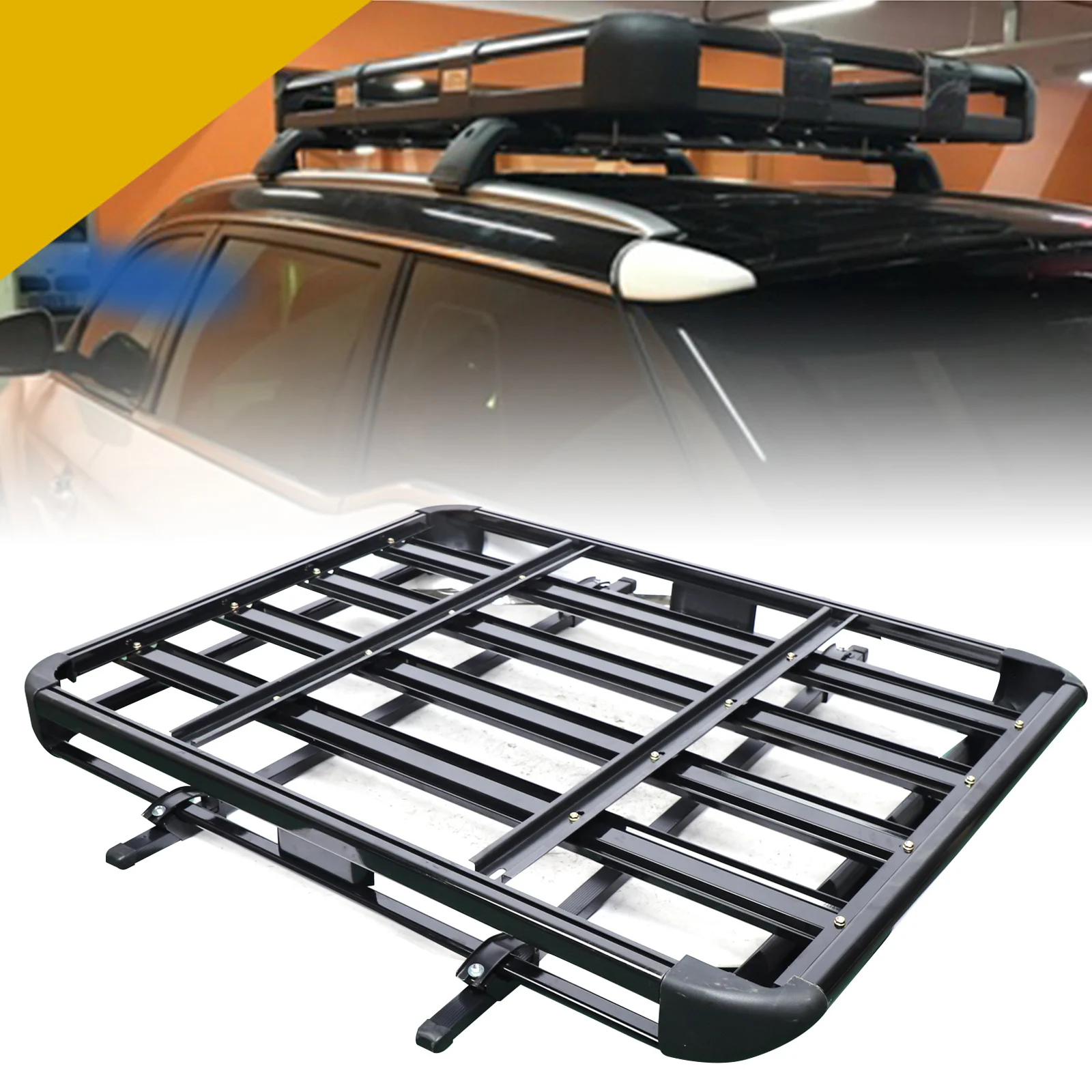Large-Black-Aluminum-Roof-Rack-with-Bars-68-kg-Universal-Luggage-Rack ...