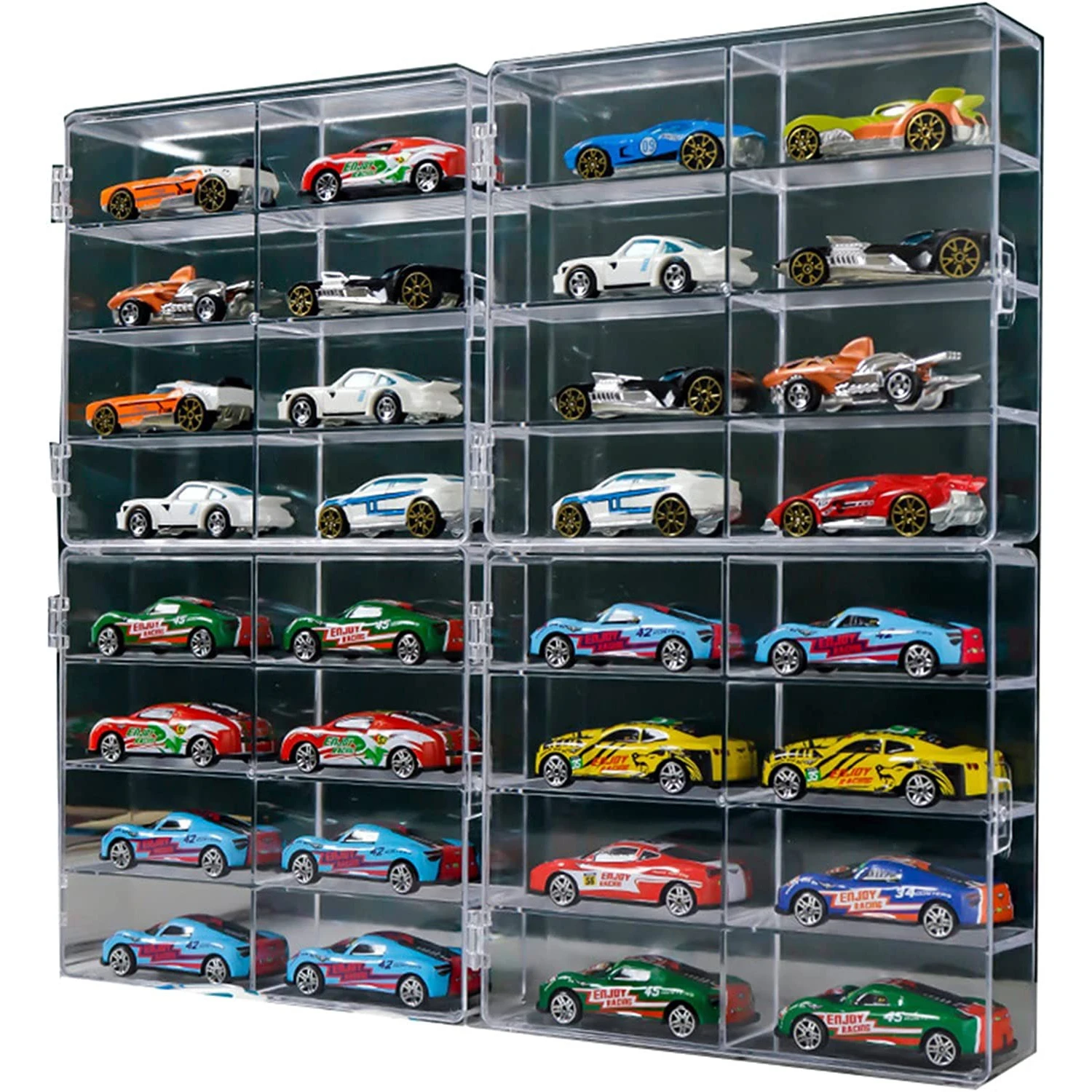 1/64 Toy Cars Acrylic Display Case Clear Showcase Cabinet Storage Box ...