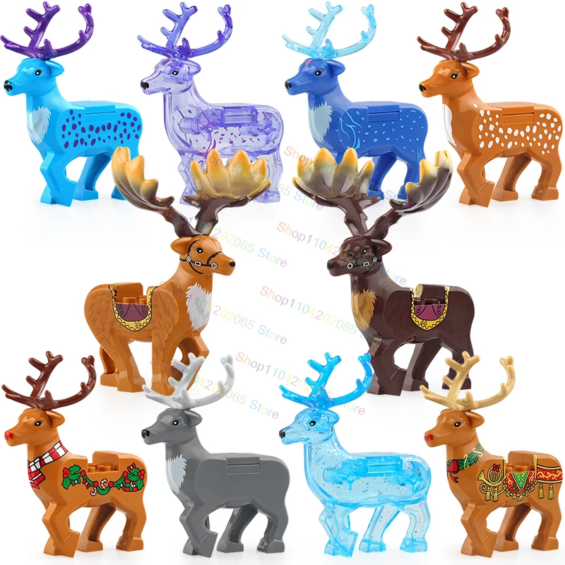 Reindeer-Big-Animal-Horn-Deer-Elf-Mount-Moose-MOC-Bricks-Action-Figure ...