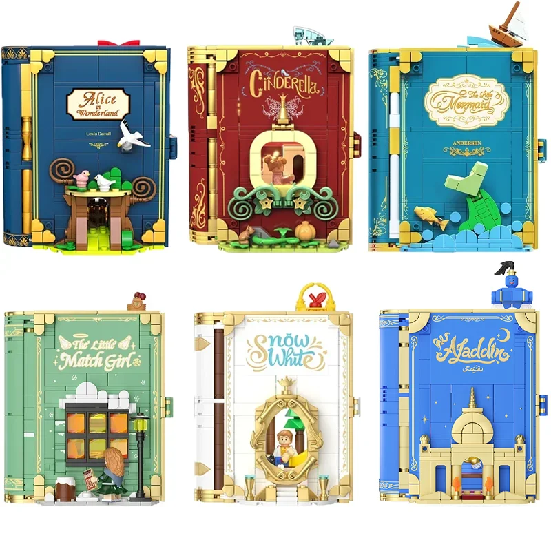 Fairy-Tale-Series-Alice-Cinderella-Building-Blocks-Book-Assembled ...