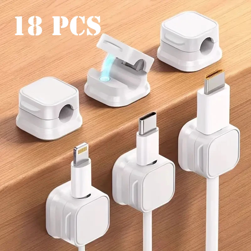 6-12-18pcs-Cord-Organizer-Holder-Magnetic-Desktop-Cable-Clip-Management ...