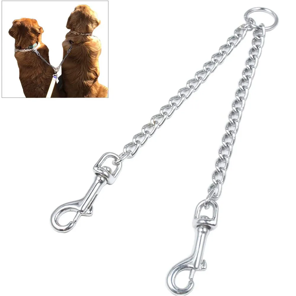 Double-Dog-Leashes-Dual-Dog-Leash-Stainless-Steel-Double-Head-Dog-Leash ...