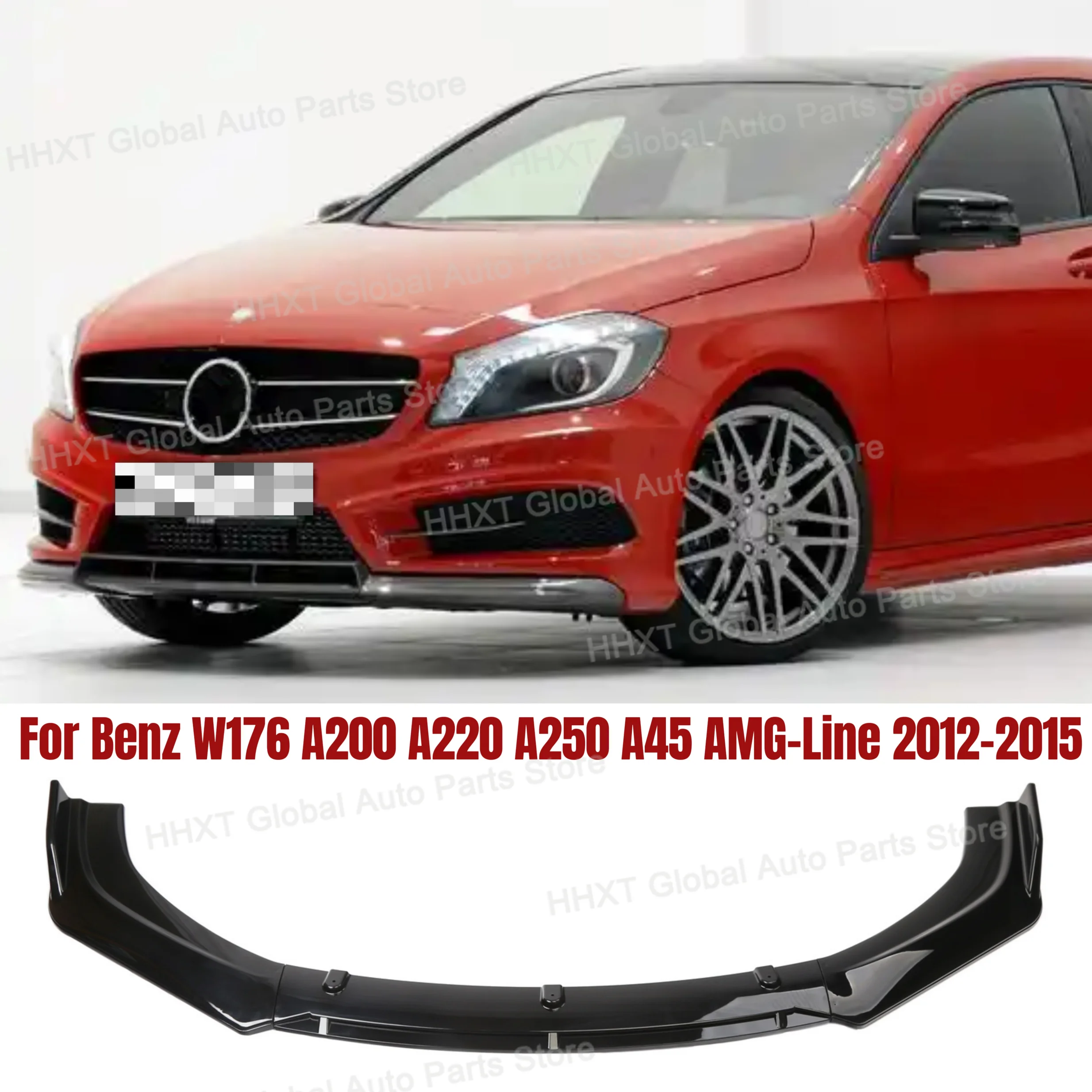For Mercedes W176 Front Bumper Lip Spoiler Splitter Diffuser A Class ...
