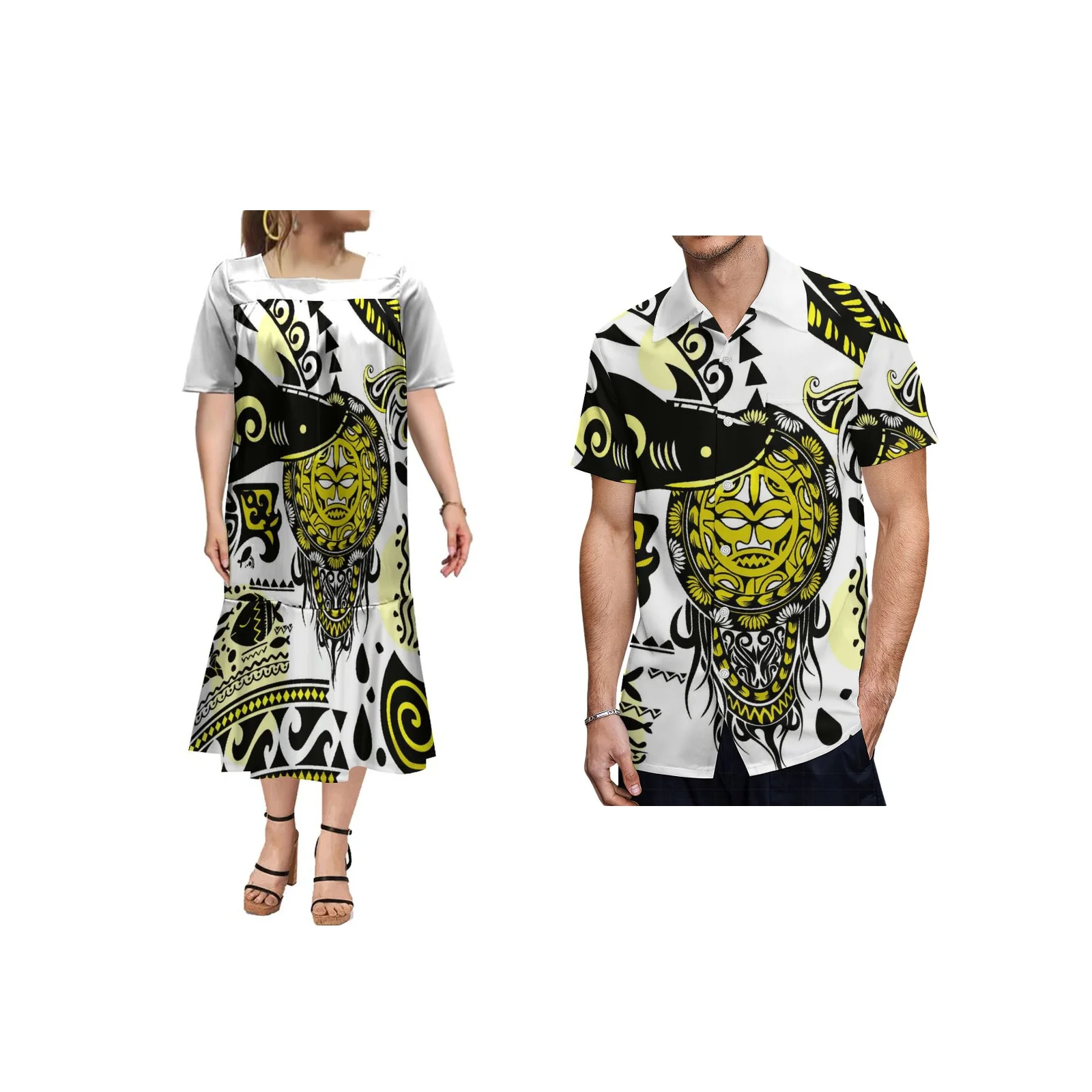 Polynesian-Hawaii-Men-s-Casual-Shirt-Tribal-Ethnic-Style-Islander-Women ...