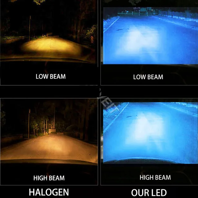 LED Headlight Fog Light Hi Low Beam Ice blue Car Lights - SUPER CAR ID