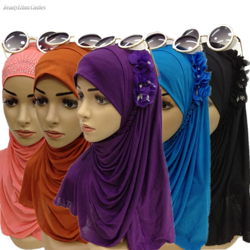 1PCS-Muslim-Women-Al-Amira-Floral-Hijab-Cap-Islamic-Headwrap-Neck-Cover ...