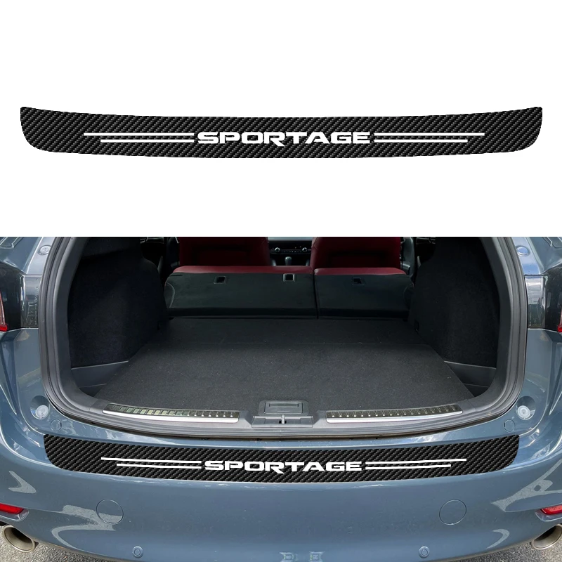 Car Trunk Plate Protector Anti Scratch Decal Rear Bumper Carbon Fiber ...