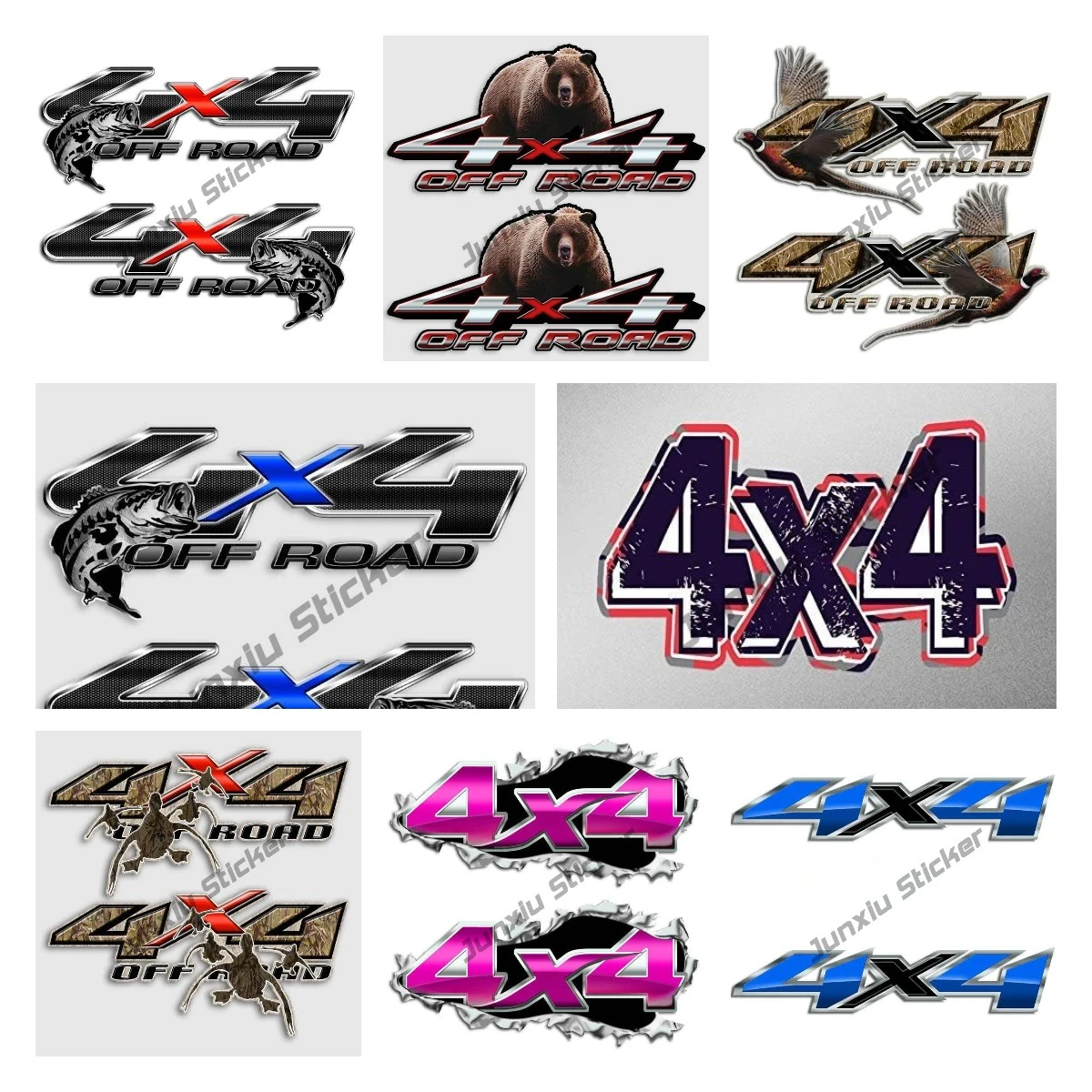 4X4 Black Red Outline Decal Sticker Fashion Car Sticker Off Road 4X4 ...