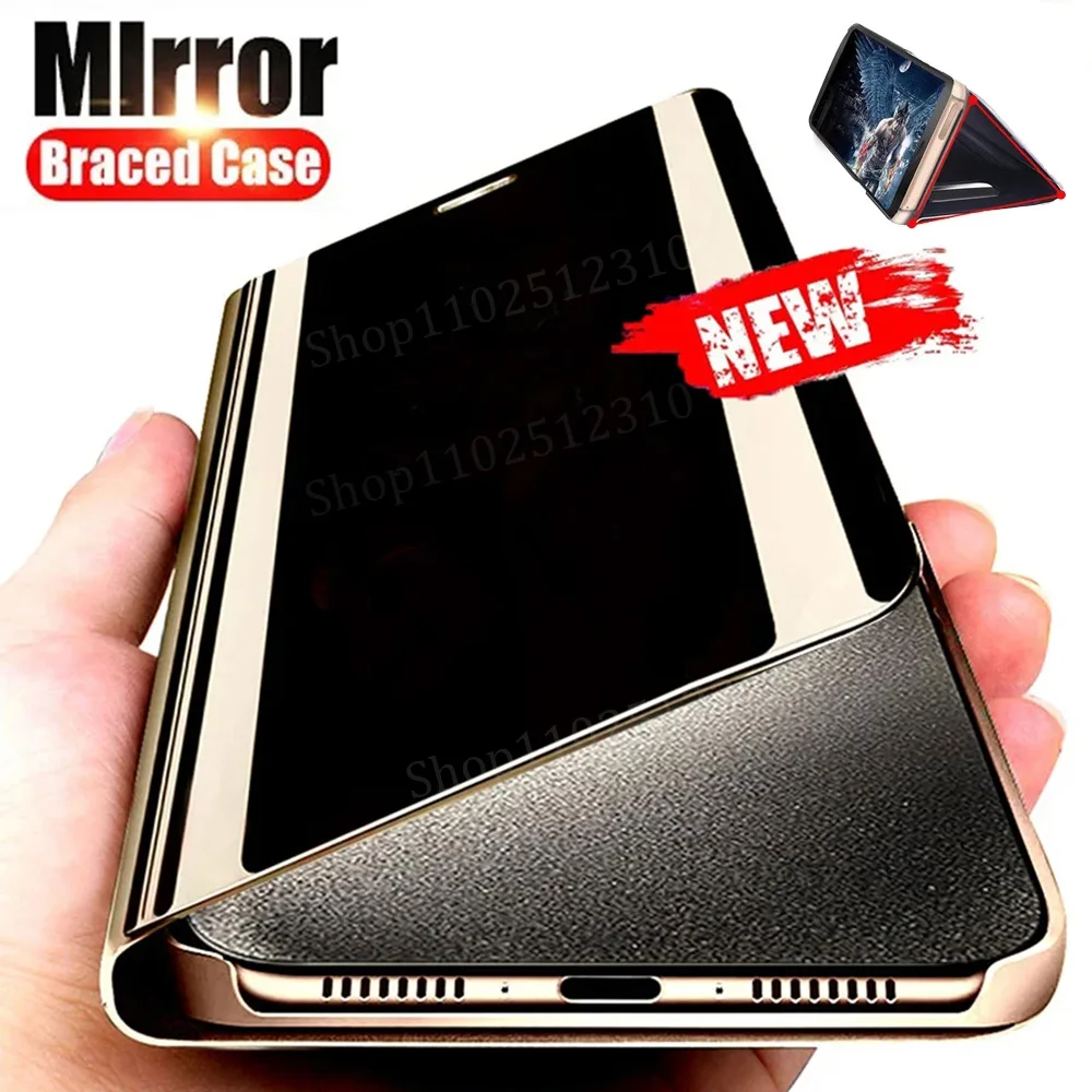 Mirror Flip Phone Case For iPhone 17 16 15 14 13 12 11 Pro Max Stand ...