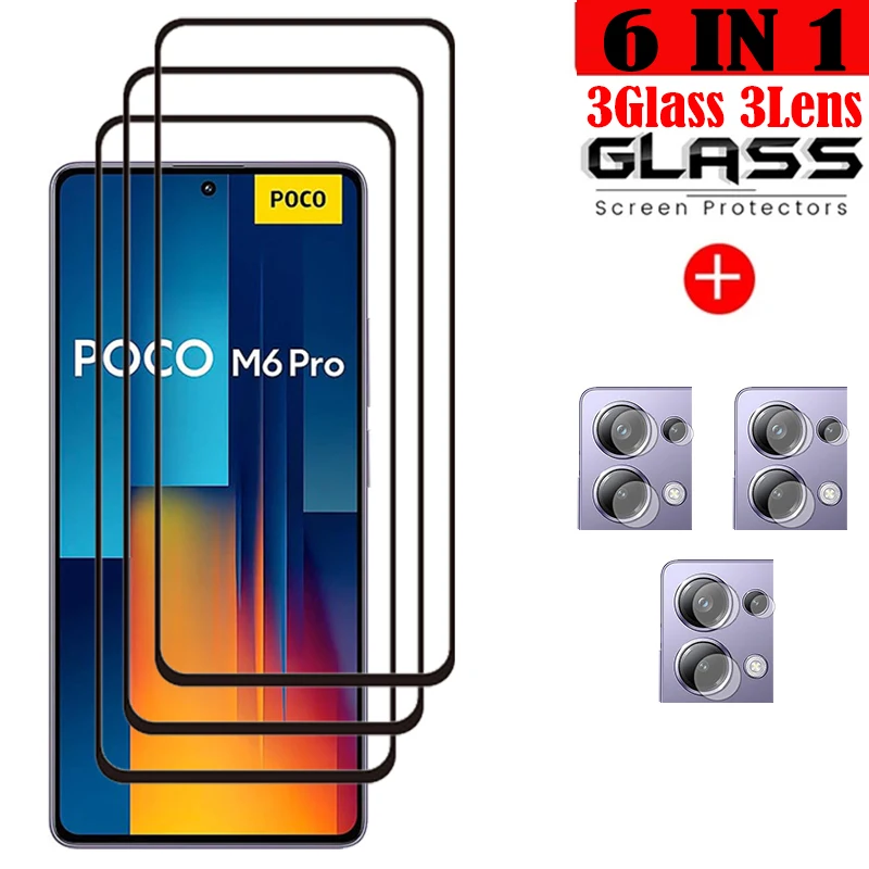 For Xiaomi Poco M6 Pro Glass Xiaomi Poco M6 Pro 4G Tempered Glass Full ...