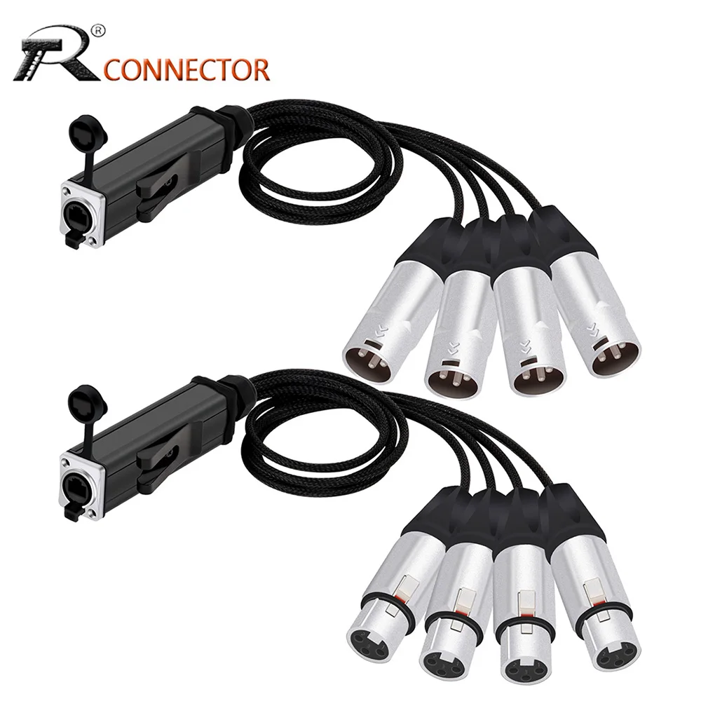 RJ45-CAT5-with-Shielded-Waterproof-to-4-Channel-3Pins-XLR-Male-Female ...