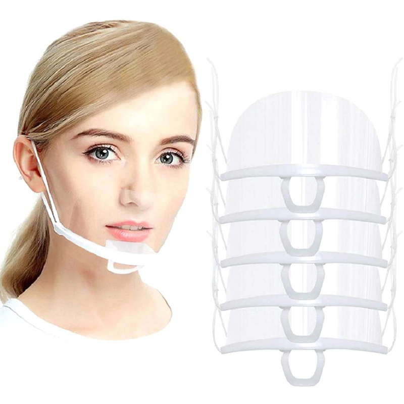 5PCS-Clear-Plastic-Catering-Mask-Hotel-Beauty-Chef-Waiter-Protective ...