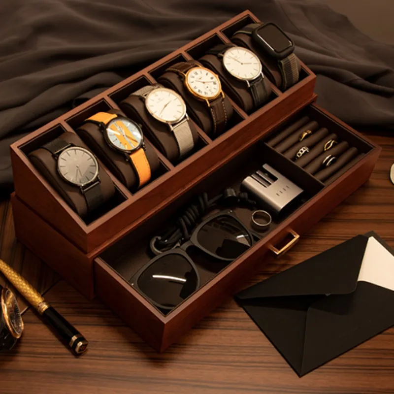Luxury-Watch-Box-Wooden-6-Slots-Personalised-Watch-Jewelry-Case-Storage ...