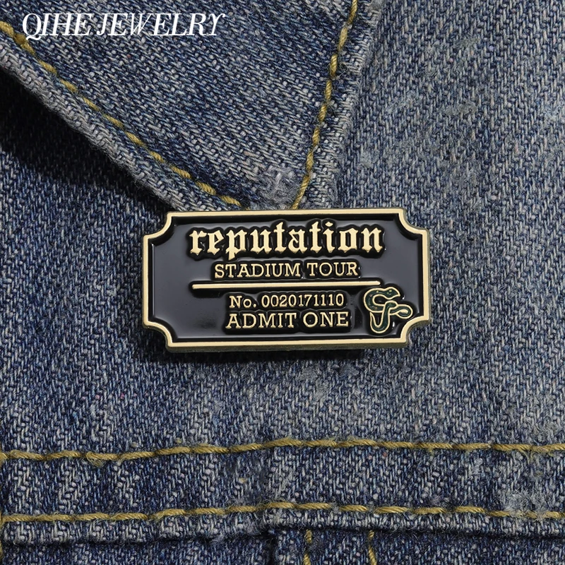 Reputation-Music-Album-Concert-Ticket-Enamel-Pins-Custom-Music-Lover ...