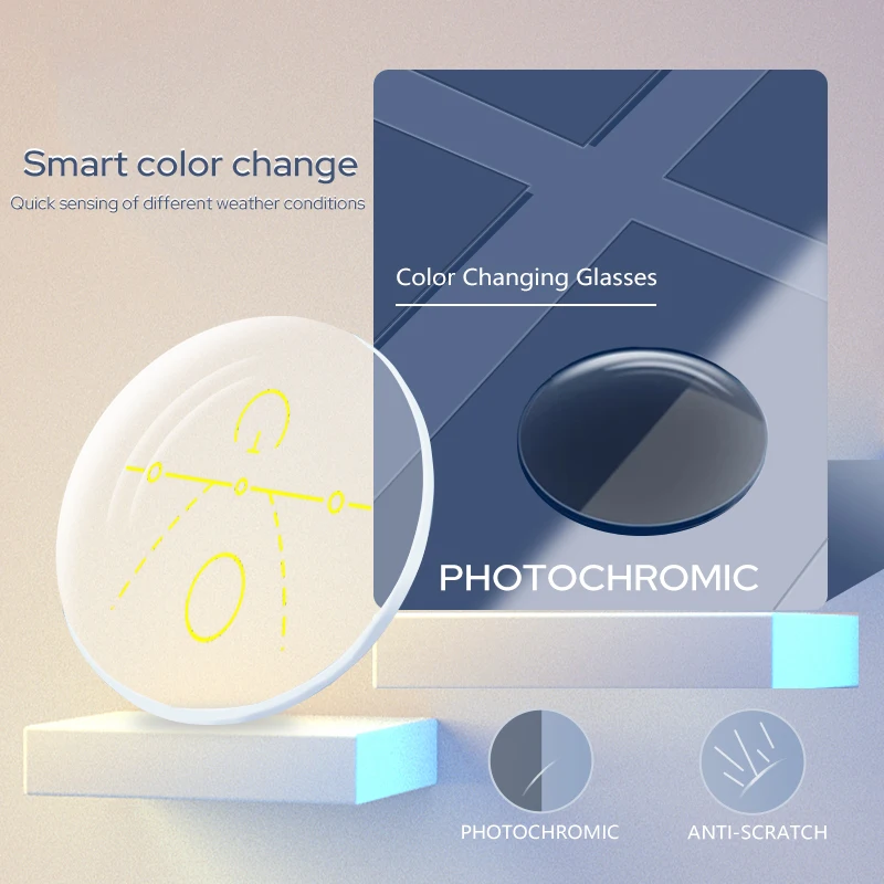 VICKY Photochromic Multi Focus Progressive CR-39 Resin Aspheric Glasses ...