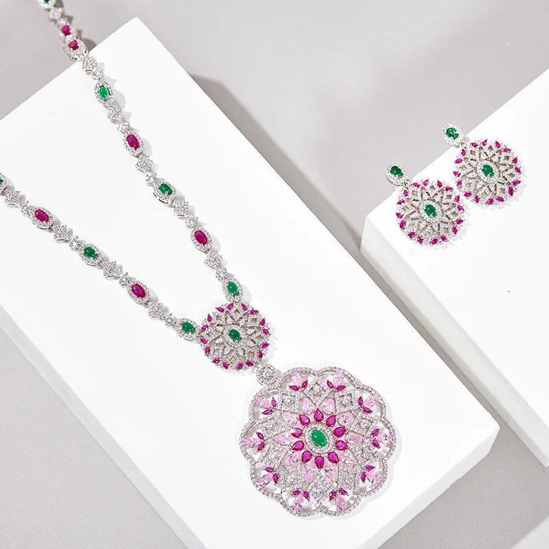 Designer-Collection-Fashion-Long-Necklace-Earrings-Women-Lady-Inlay ...