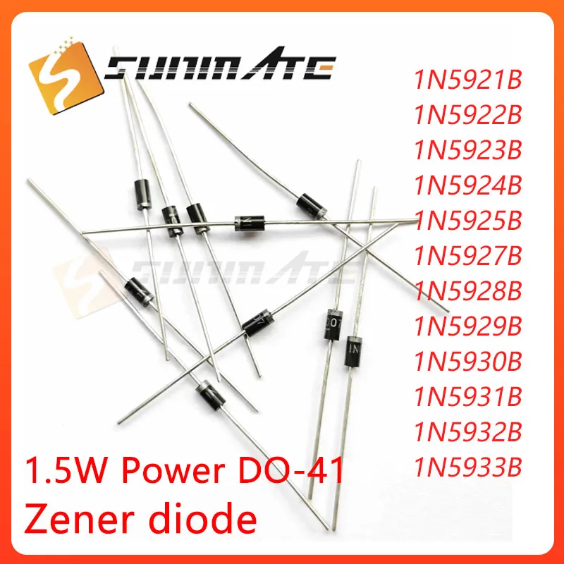 Lot de 50 diodes ZENER DO-41, 1N5921B 1N5922B 1N5923B 1N5924B 1N5925B ...