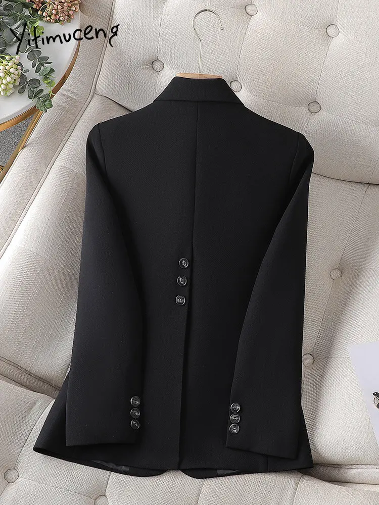 Yitimuceng-Black-Elegant-Blazers-for-Women-Long-Sleeve-Slim-Women-Blazer-Chic-Office-Lady ...
