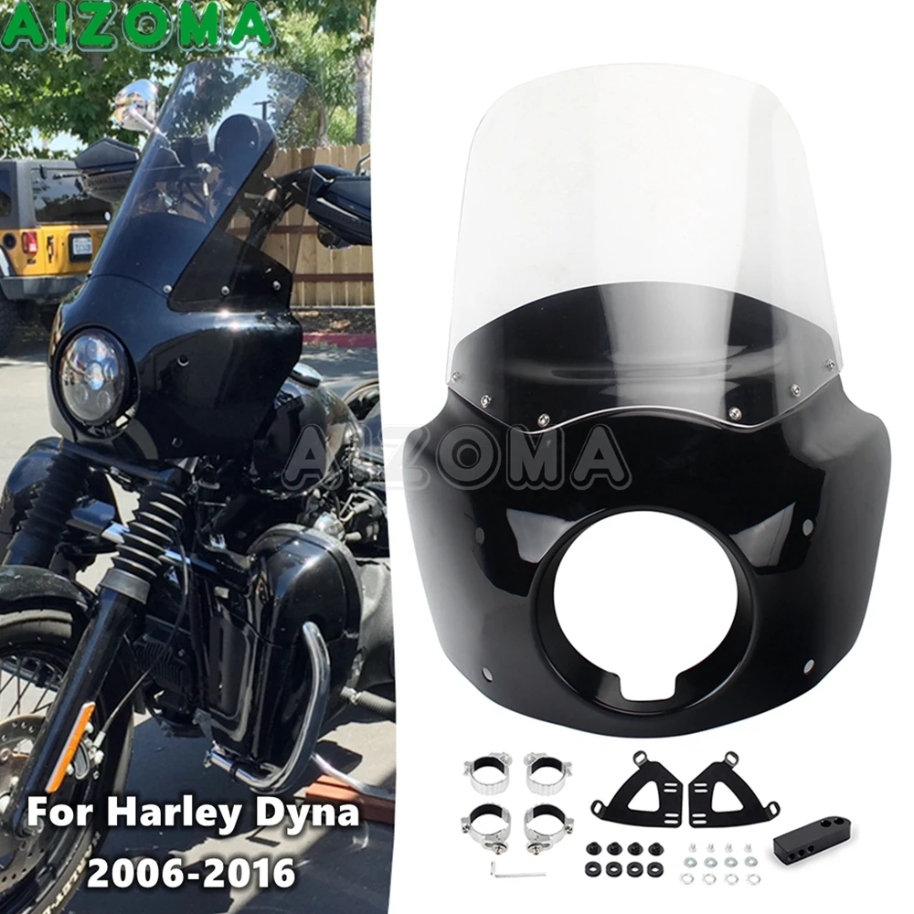 15-inch-Clear-Windshield-Cover-5-3-4-Front-Headlight-Fairing-For-Harley ...